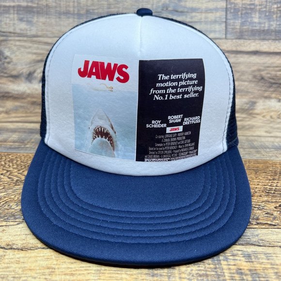 Unbranded | Accessories | Jaws Mens Trucker Hat Black Snapback Shark ...